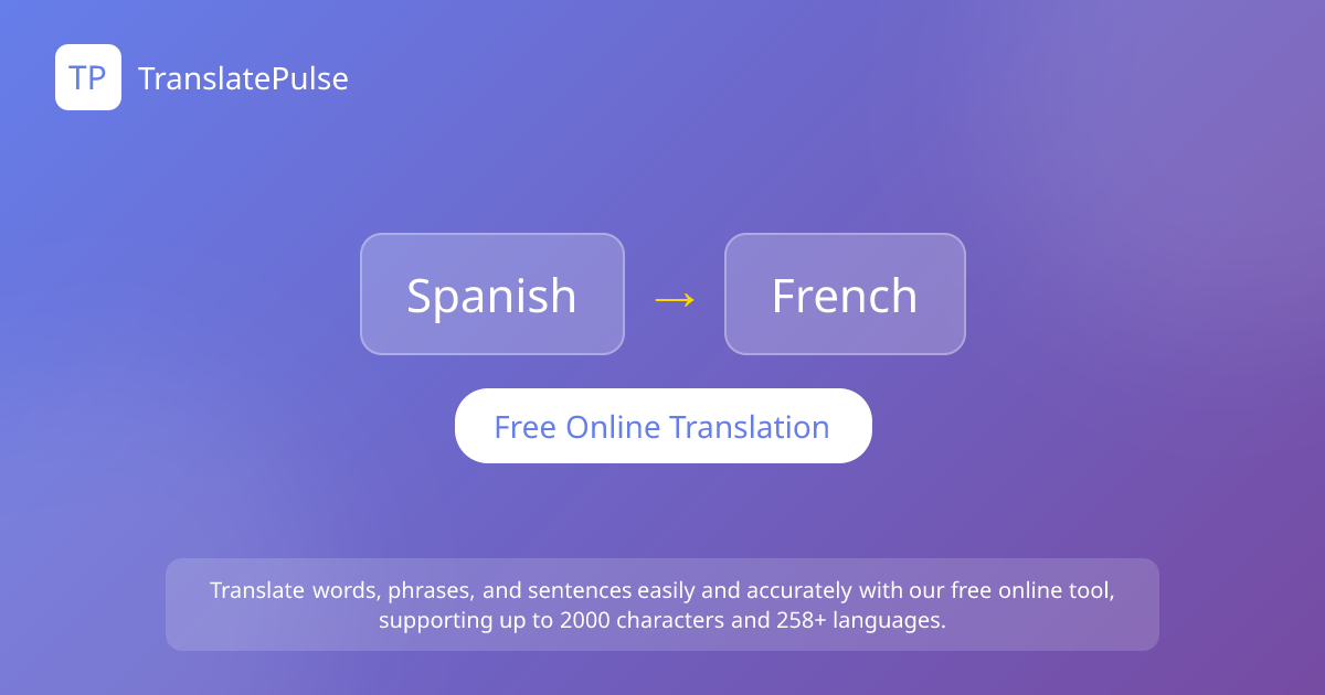 Spanish to French Translator | TranslatePulse